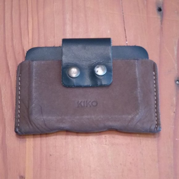 Kiko | Bags | Kiko Brown Leather Card Case Slim Small Mini Wallet Snap Closure | Poshmark